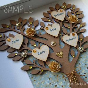 Mdf Family Tree Great-Grandchildren Heart Shaped - Arty Crafty Laser ...